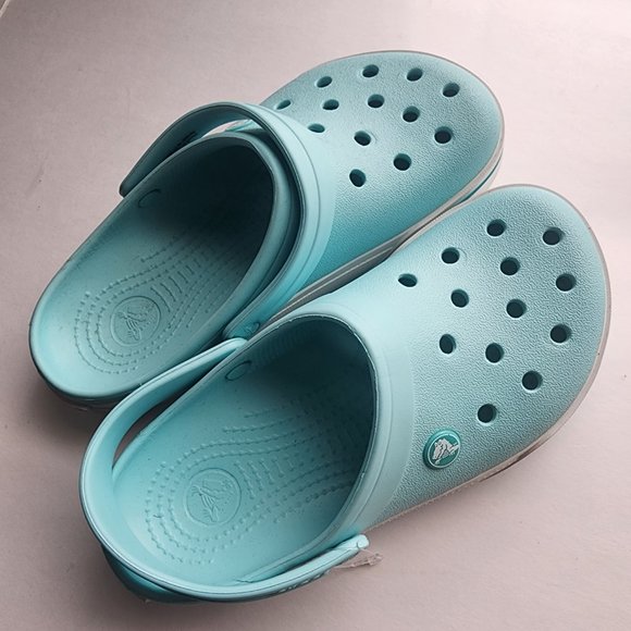 CROCS | Shoes | Crocs Unisex Adult Light Blue White Crocs M5w7 | Poshmark
